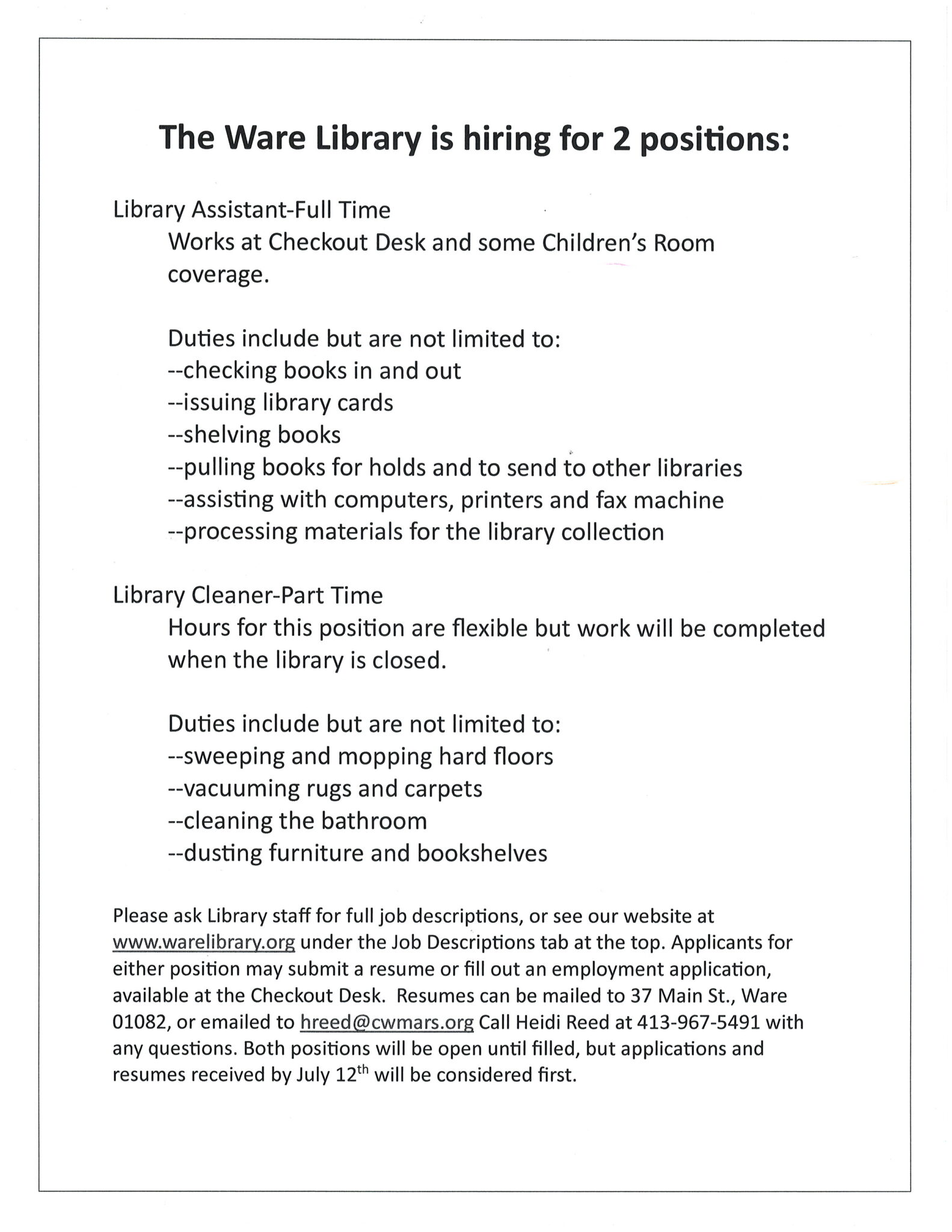 Young Men's Library Association – Ware's Public LIbrary